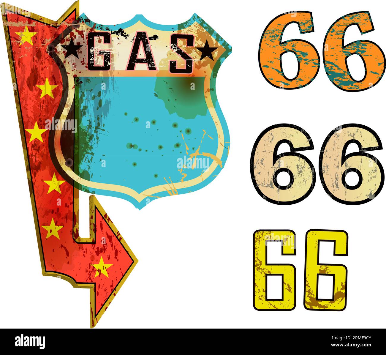 Vintage super grungy american gas station sign, retro distressed and ...