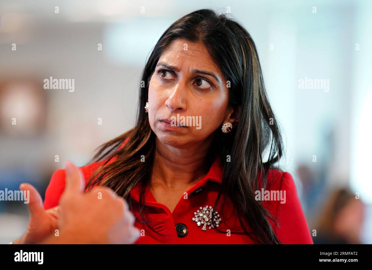 Home Secretary Suella Braverman during a visit to Greater Manchester ...