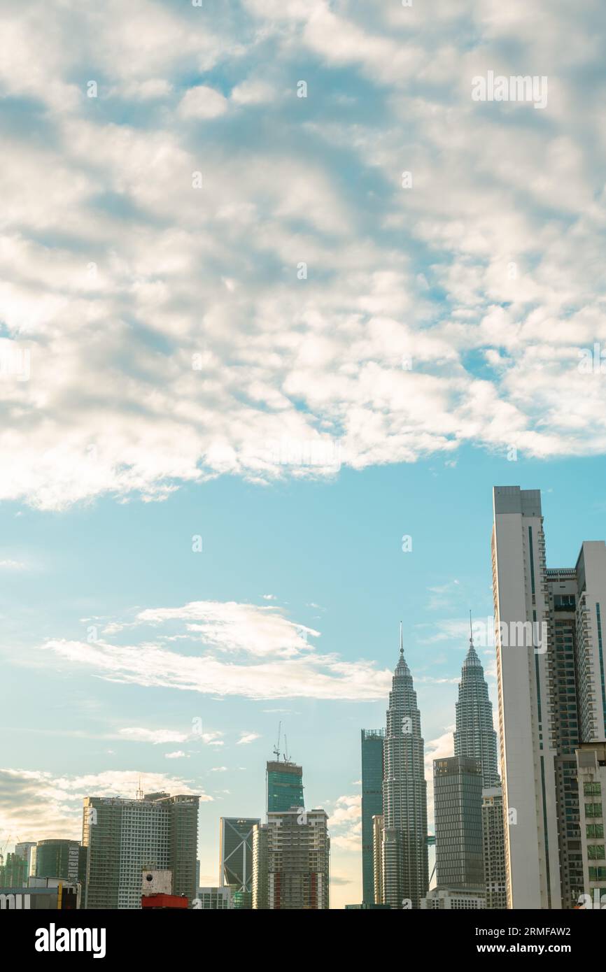 Skyscraper buildings with cloud sky in Kuala Lumpur, Malaysia Stock ...