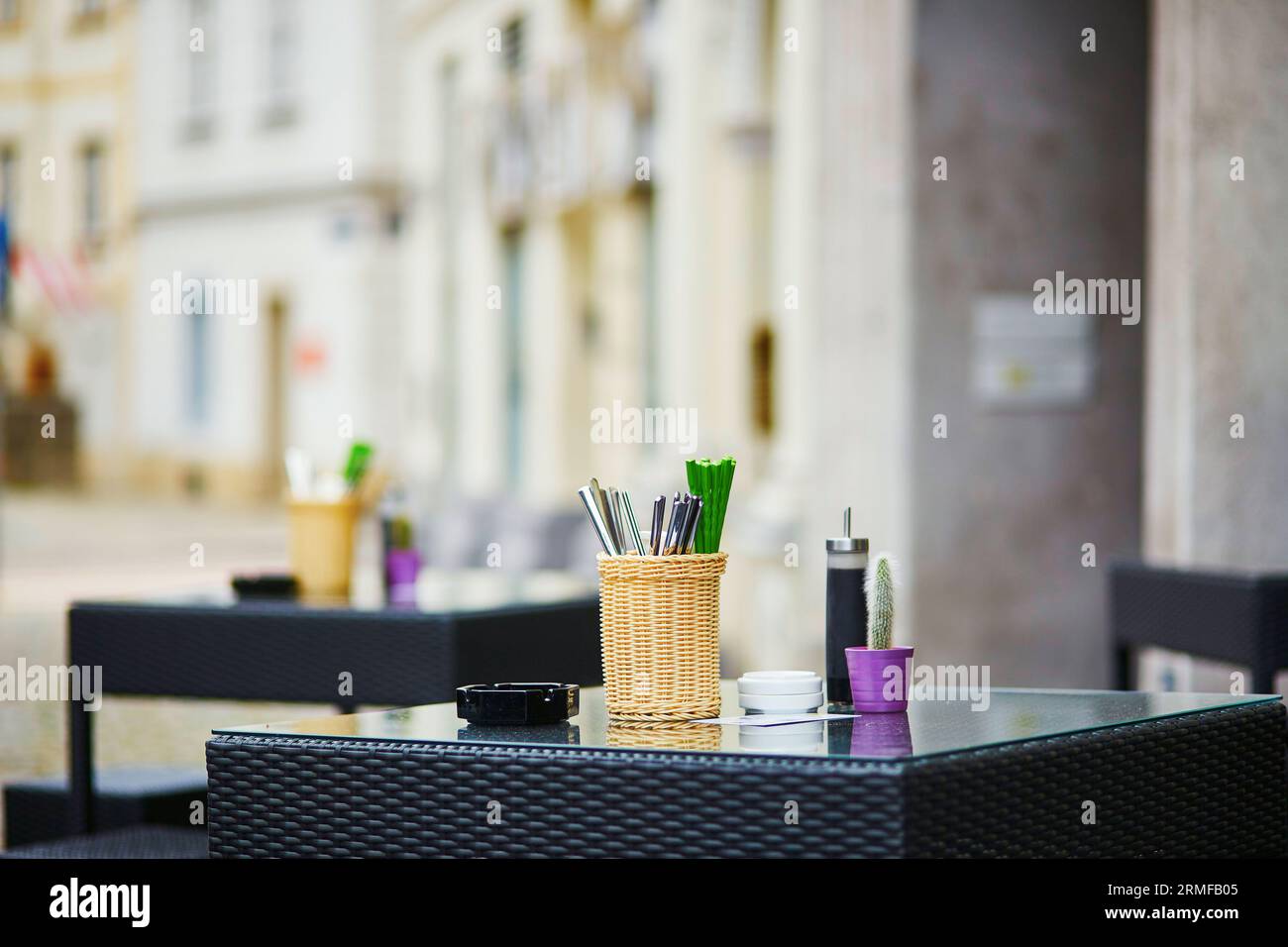 Cozy outdoor cafe in Vienna, Austria Stock Photo - Alamy
