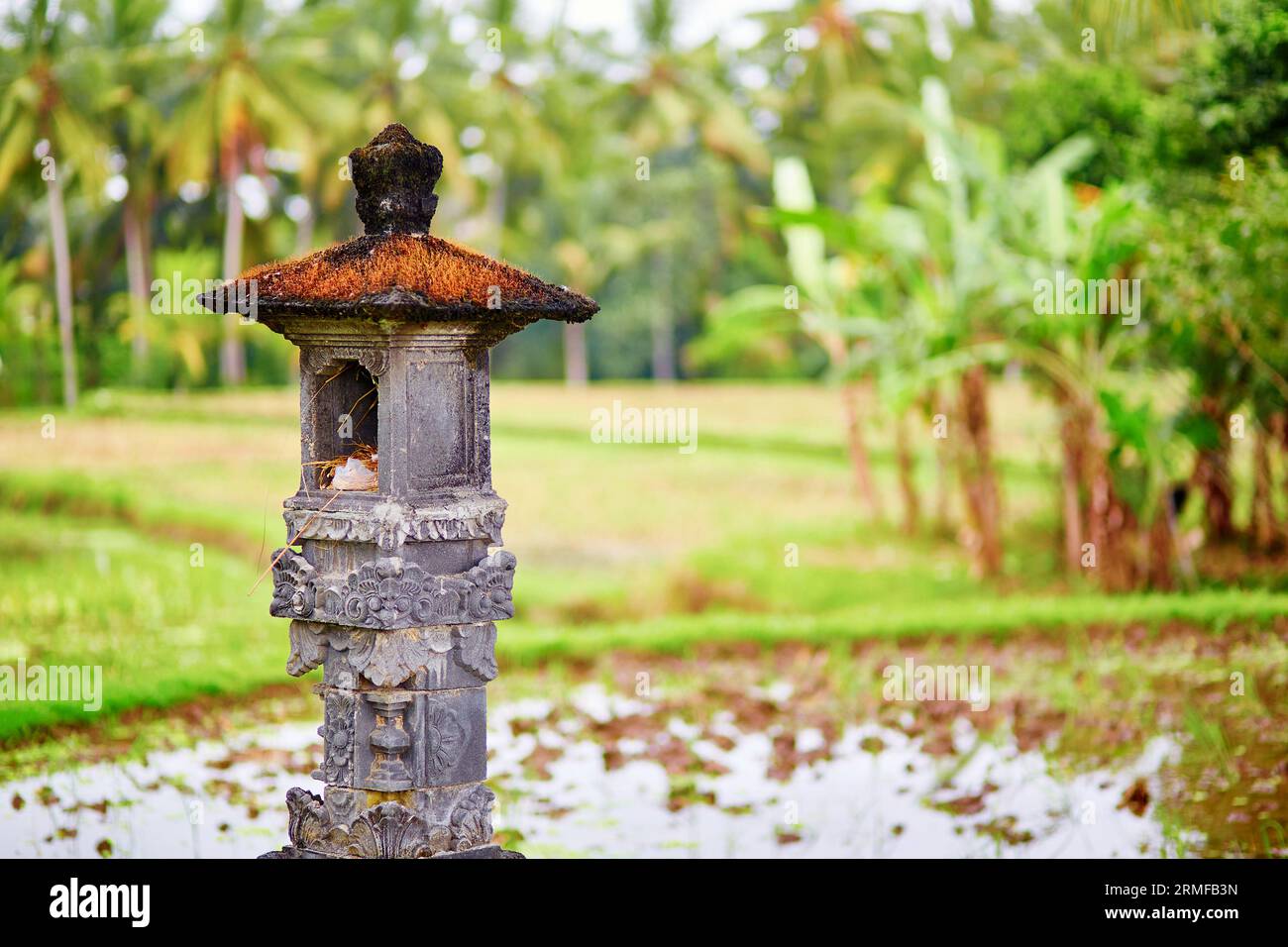 Little shrine on a rice paddy near Ubud in Bali, Indonesia Stock Photo ...