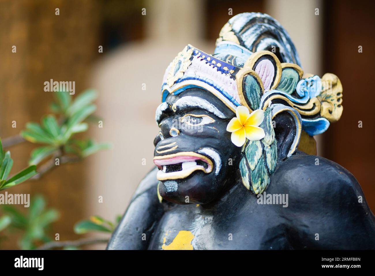 Traditional Balinese God statue in Ubud temple, Bali, Indonesia Stock ...
