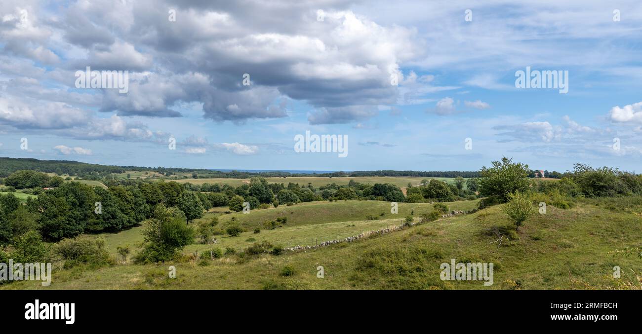 Grasslands and Rolling Hills of Brosarps Backar in Osterlen Skane Stock ...