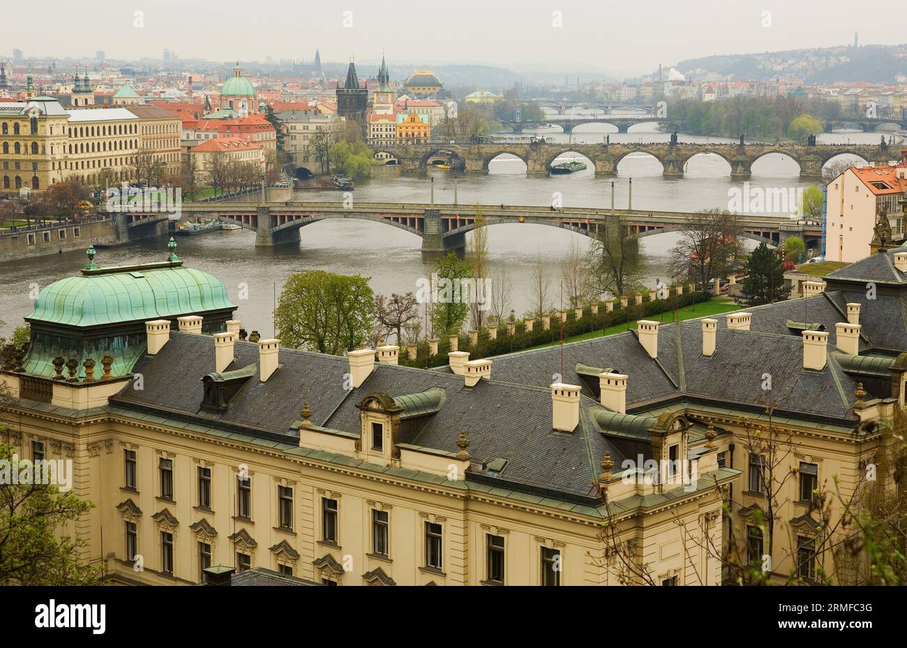 Cityscape of Prague with bridges over the Vltava Stock Photo - Alamy