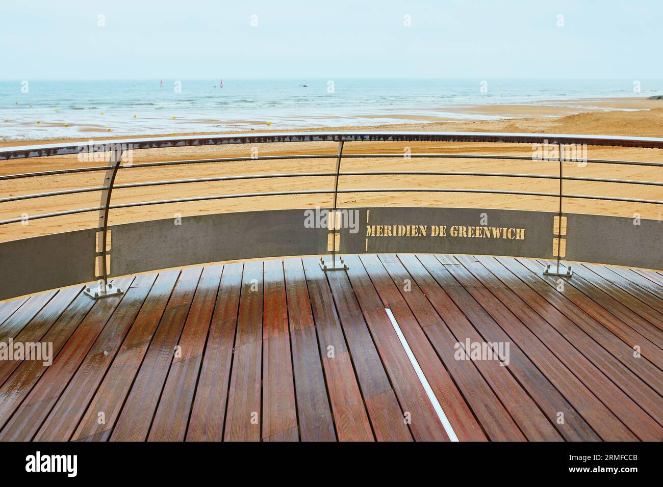 Prime meridian line in Villers-sur-Mer, Lower Normandy, France Stock ...