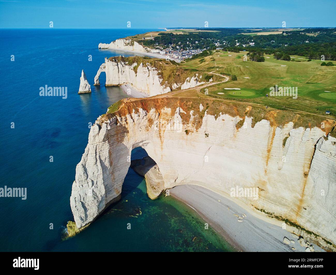 Picturesque panoramic landscape of white chalk cliffs and natural ...