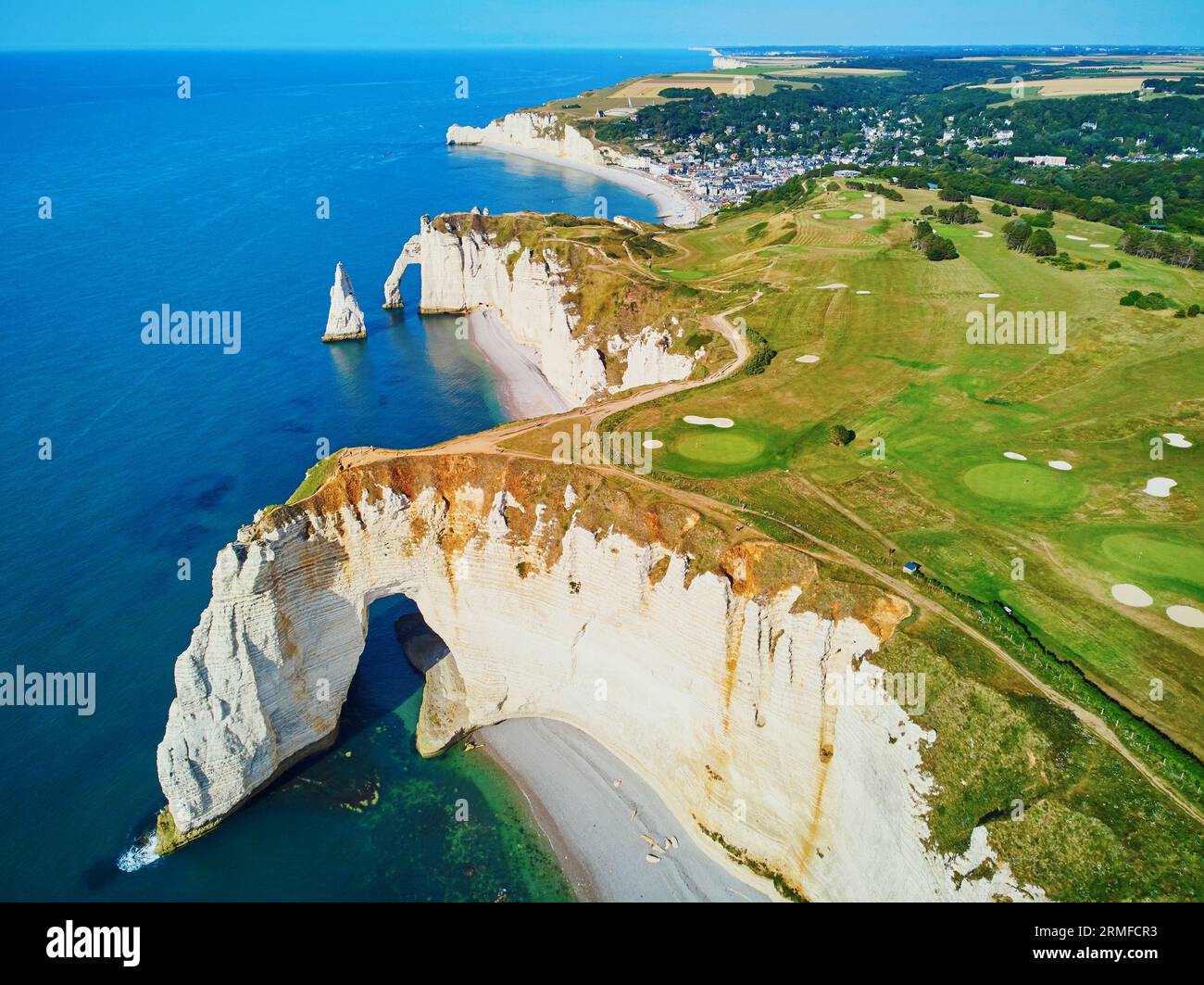 Picturesque panoramic landscape of white chalk cliffs and natural ...
