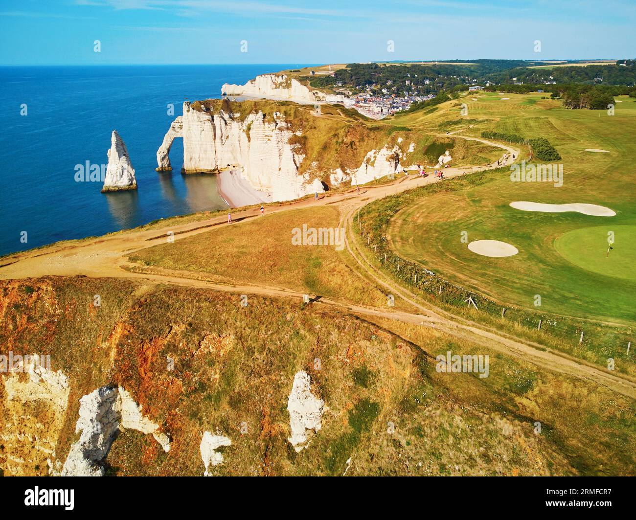 Picturesque panoramic landscape of white chalk cliffs and natural ...