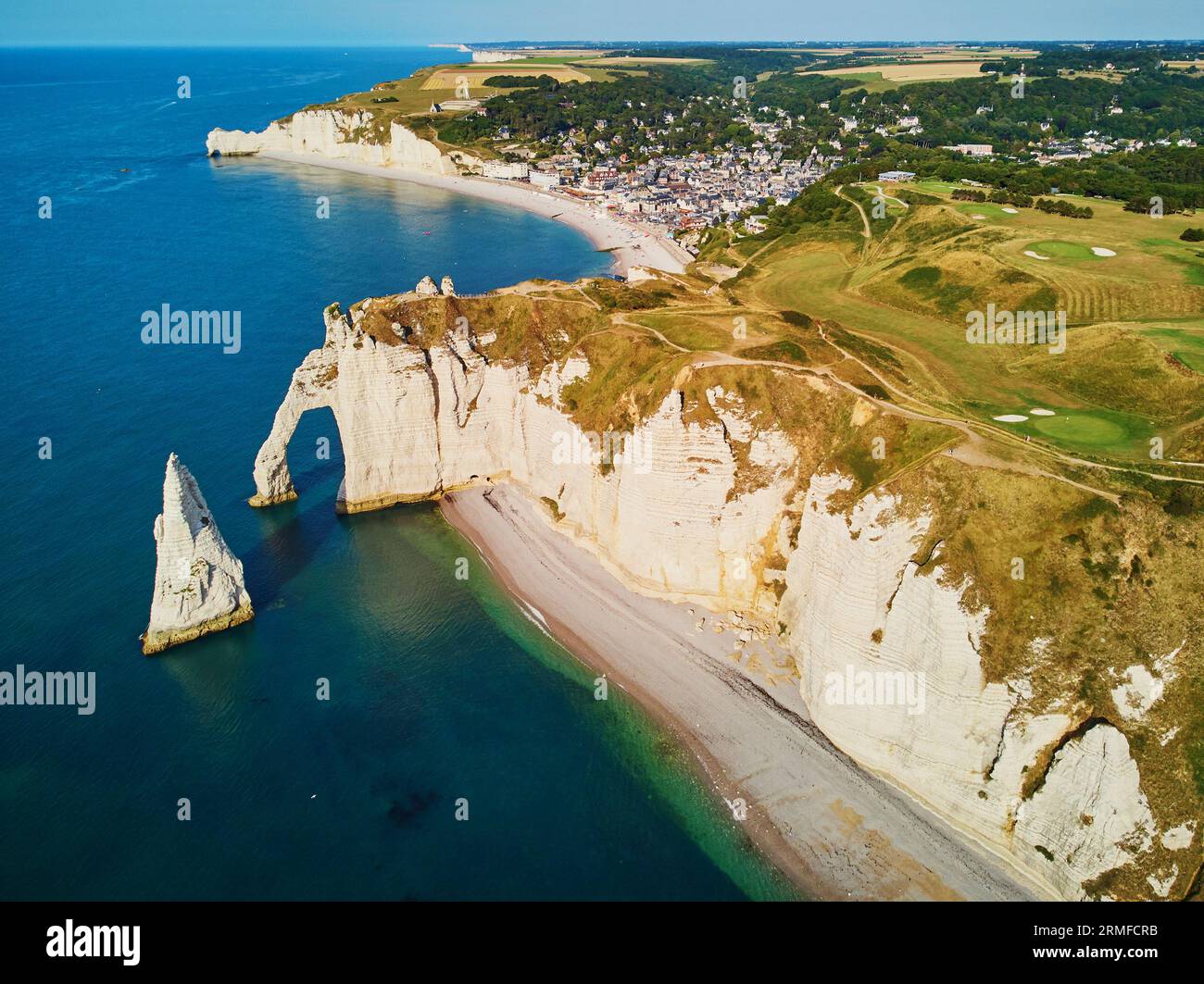 Picturesque panoramic landscape of white chalk cliffs and natural ...