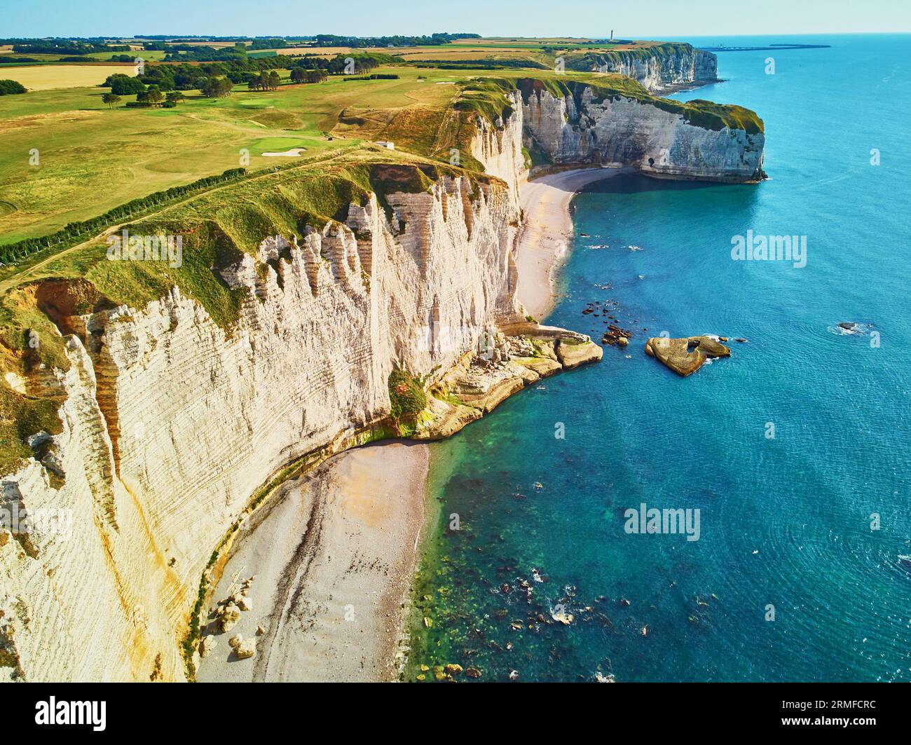 Picturesque panoramic landscape of white chalk cliffs and natural ...