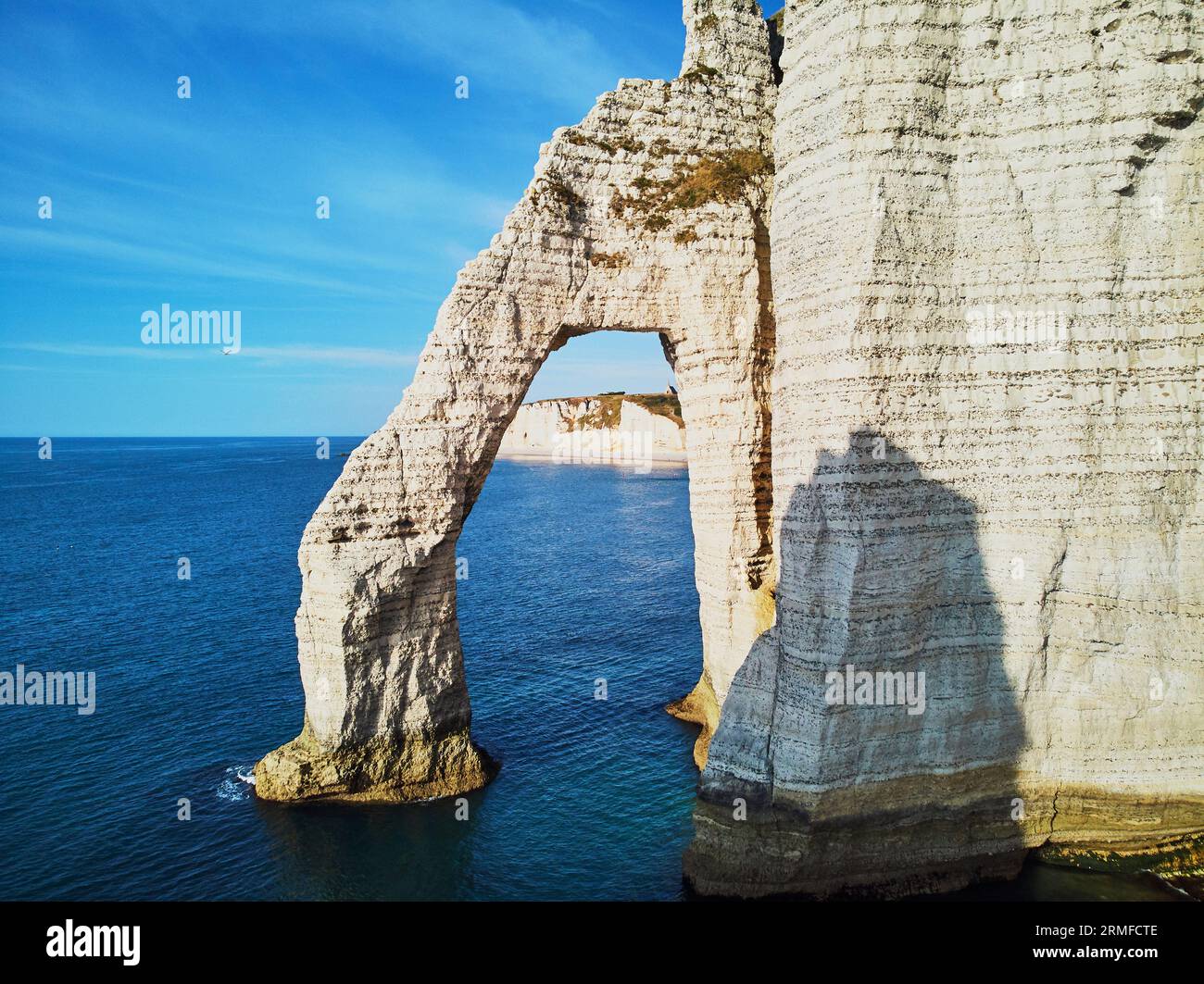 Picturesque panoramic landscape of white chalk cliffs and natural ...