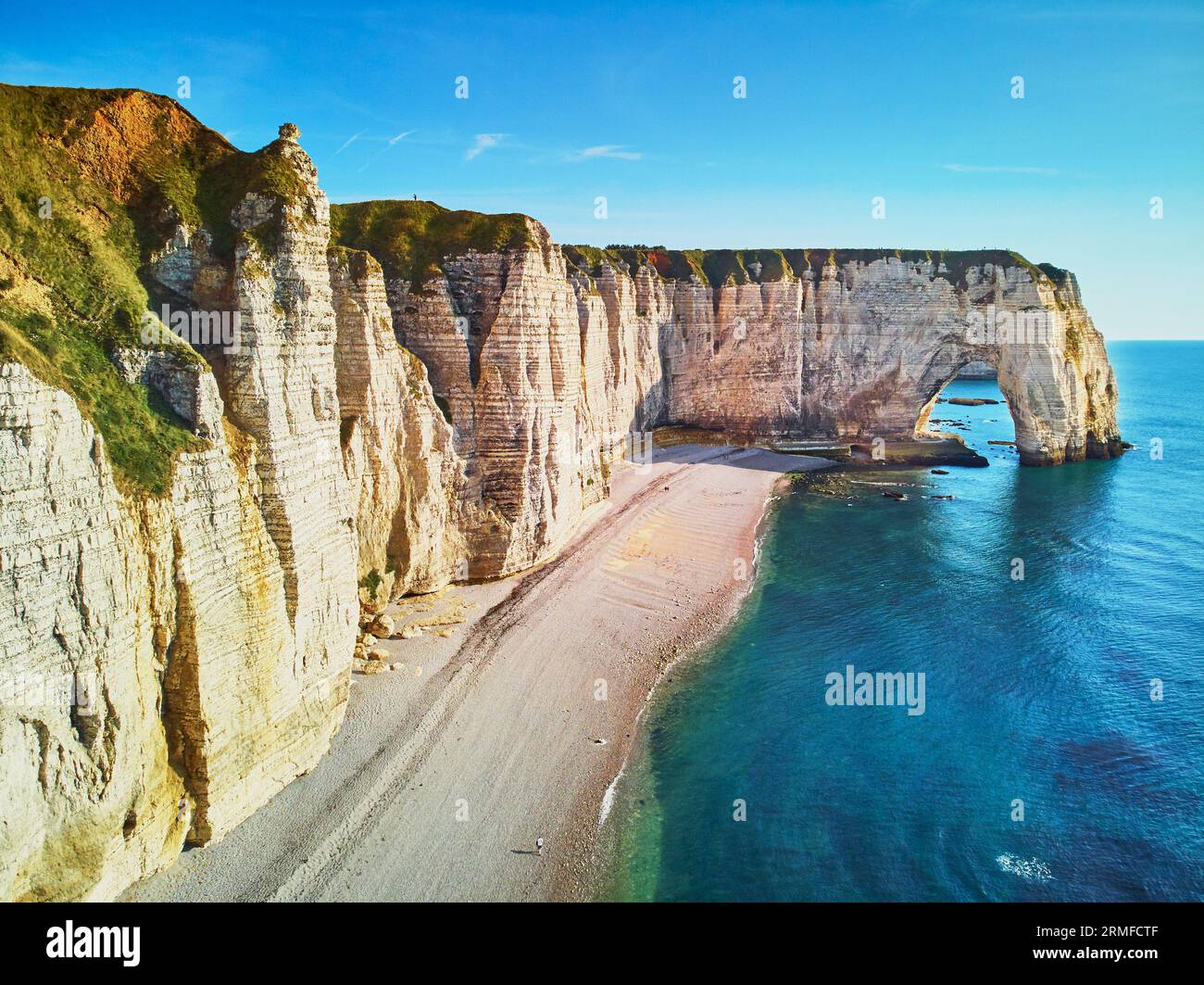 Picturesque panoramic landscape of white chalk cliffs and natural ...