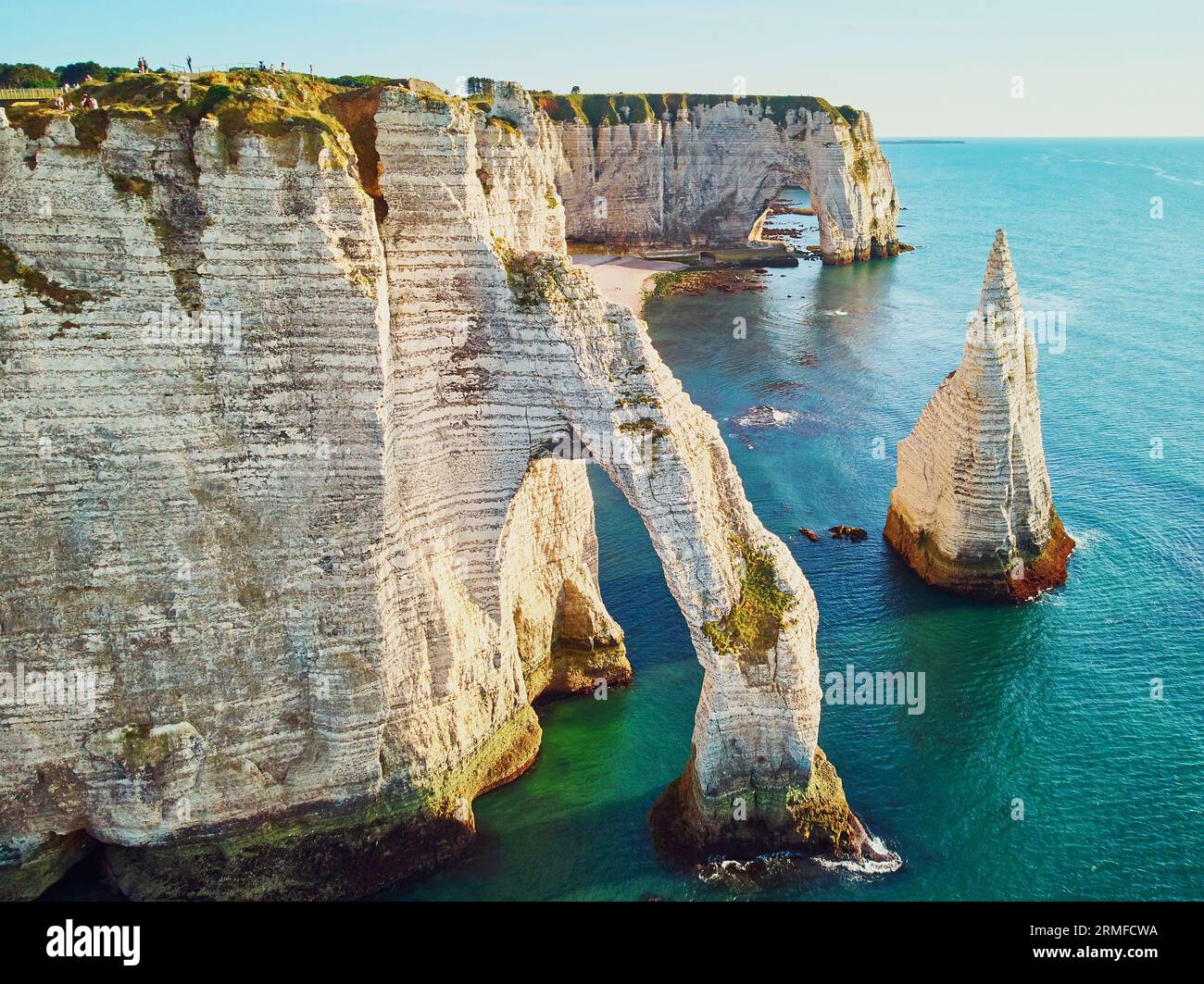 Picturesque panoramic landscape of white chalk cliffs and natural ...