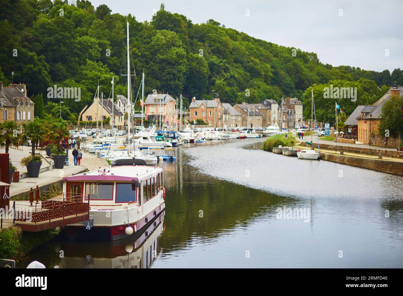 Scenic view of Dinan and the river Rance, one of the most popular ...