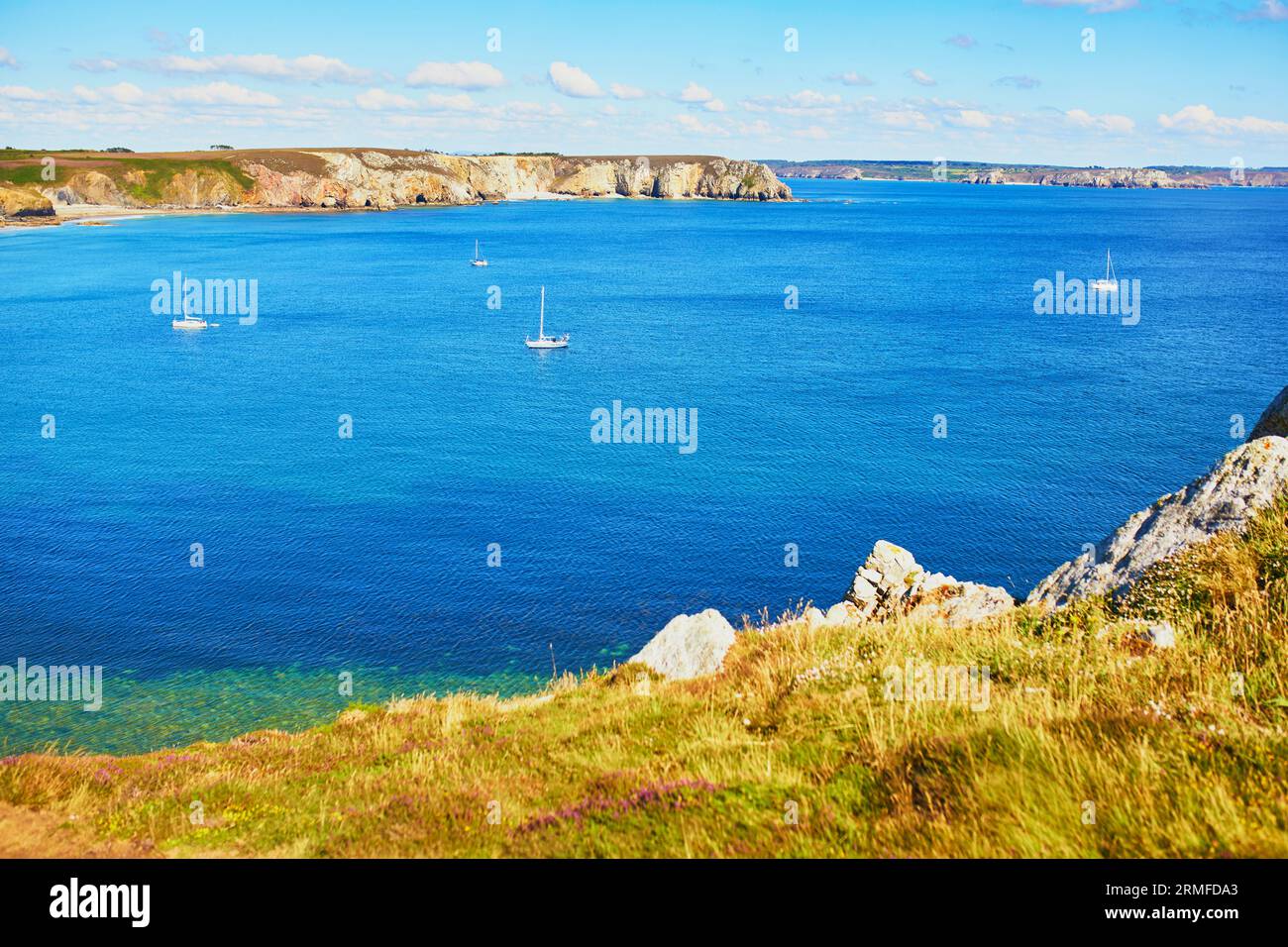 Scenic view of Crozon peninsula, one of the most popular tourist ...