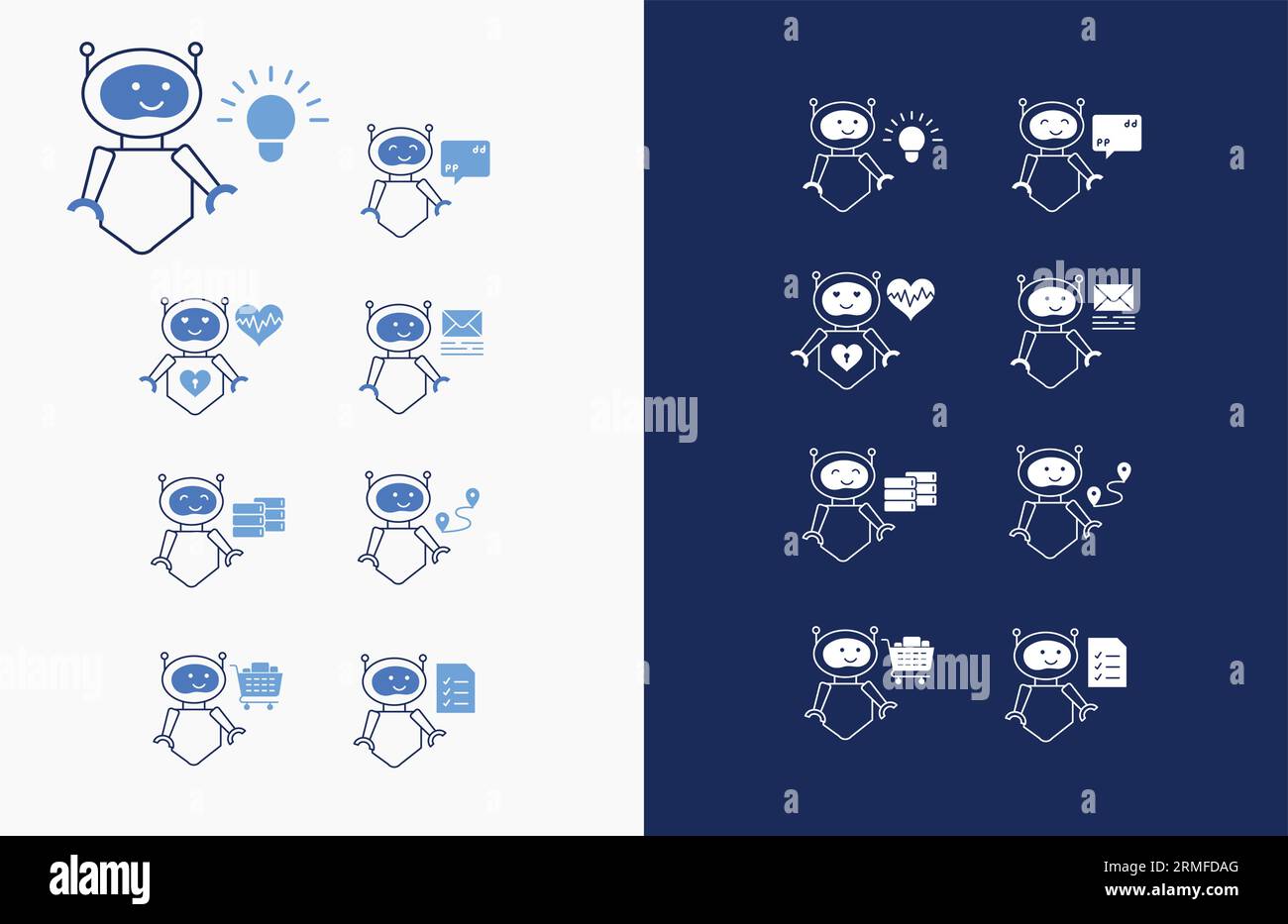 Innovative AI Robot Icons for Creative Projects. AI Robot Illustration ...