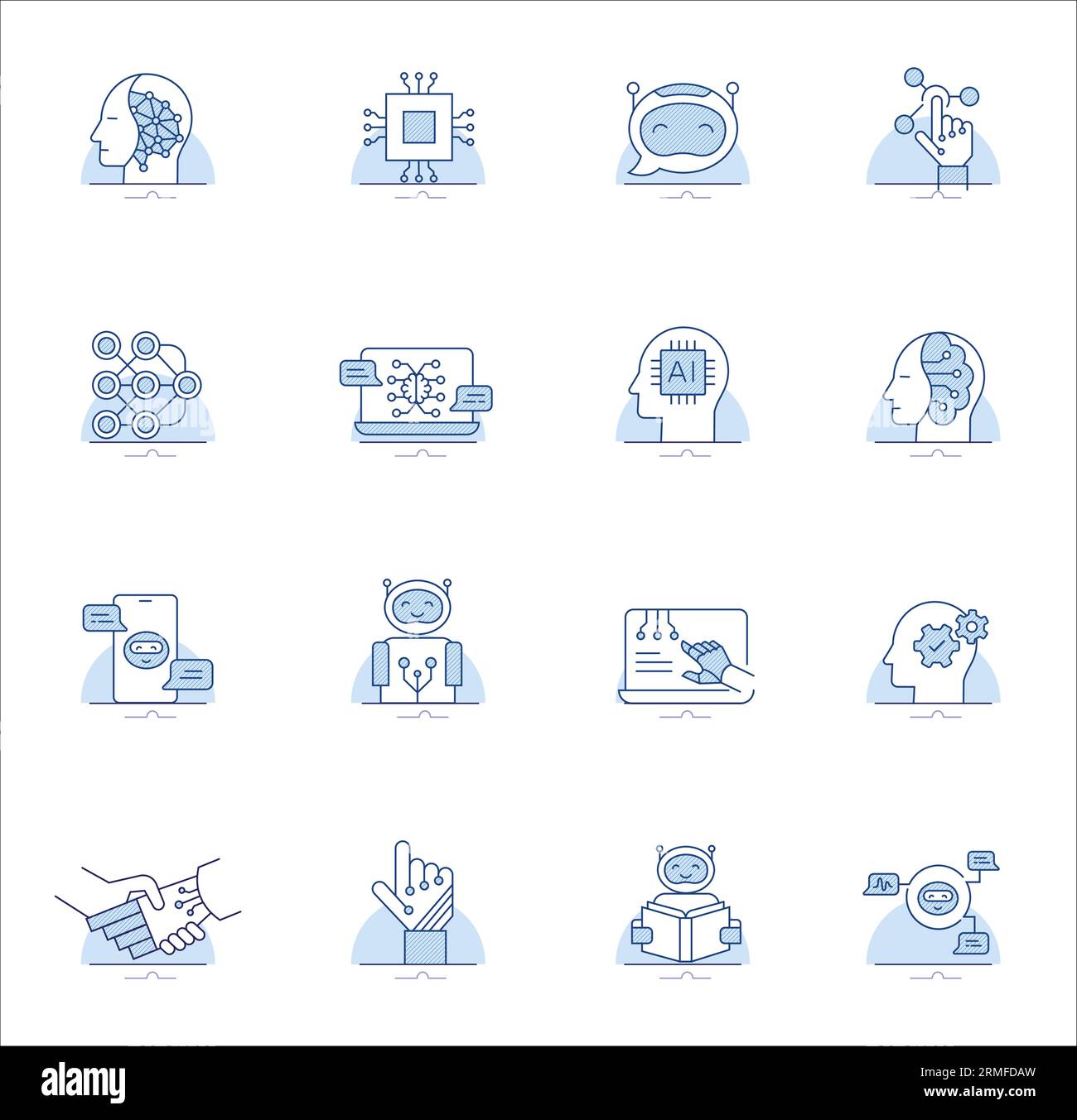 Artificial Intelligence line icons. AI thin line icons. Robotics vector ... Artificial Intelligence line icons. AI thin line icons. Robotics vector ...