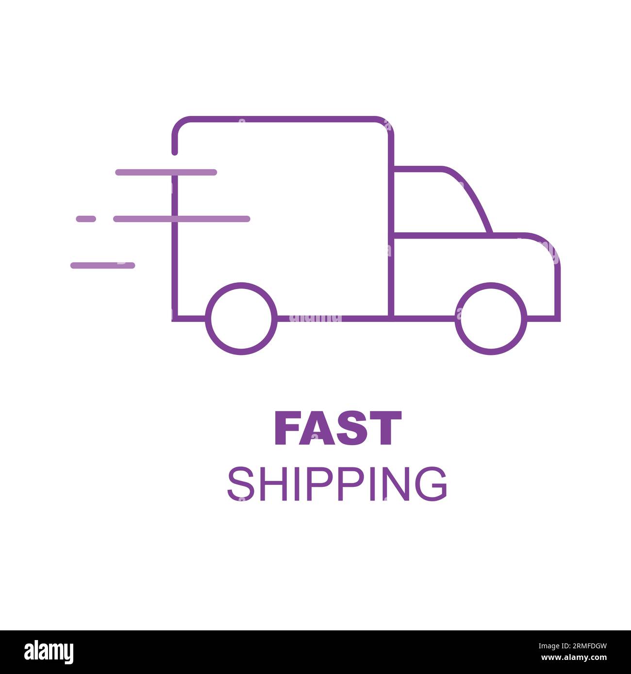 Fast delivery truck icon, Express delivery symbol, Quick shipping truck ...