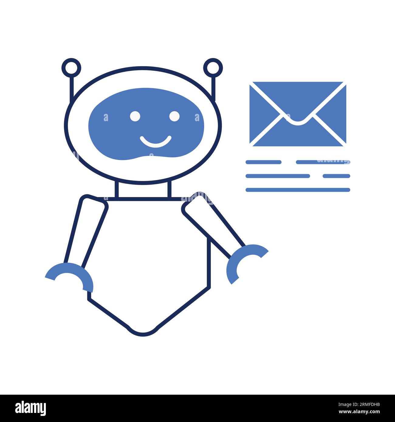 Robot with Email Icon: A Symbol of Communication and Productivity Stock ...
