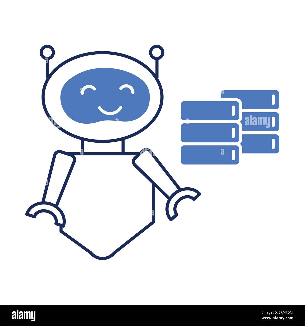Robot with Database Icon: A Symbol of Intelligence and Efficiency Stock ...