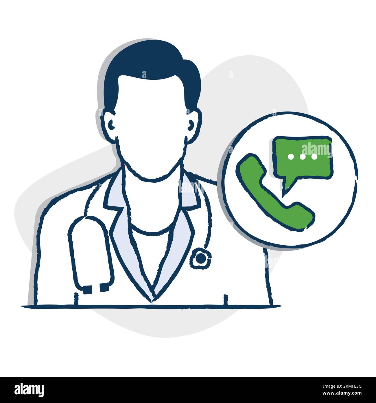 Virtual doctor vector illustration, online doctor vector illustration ...