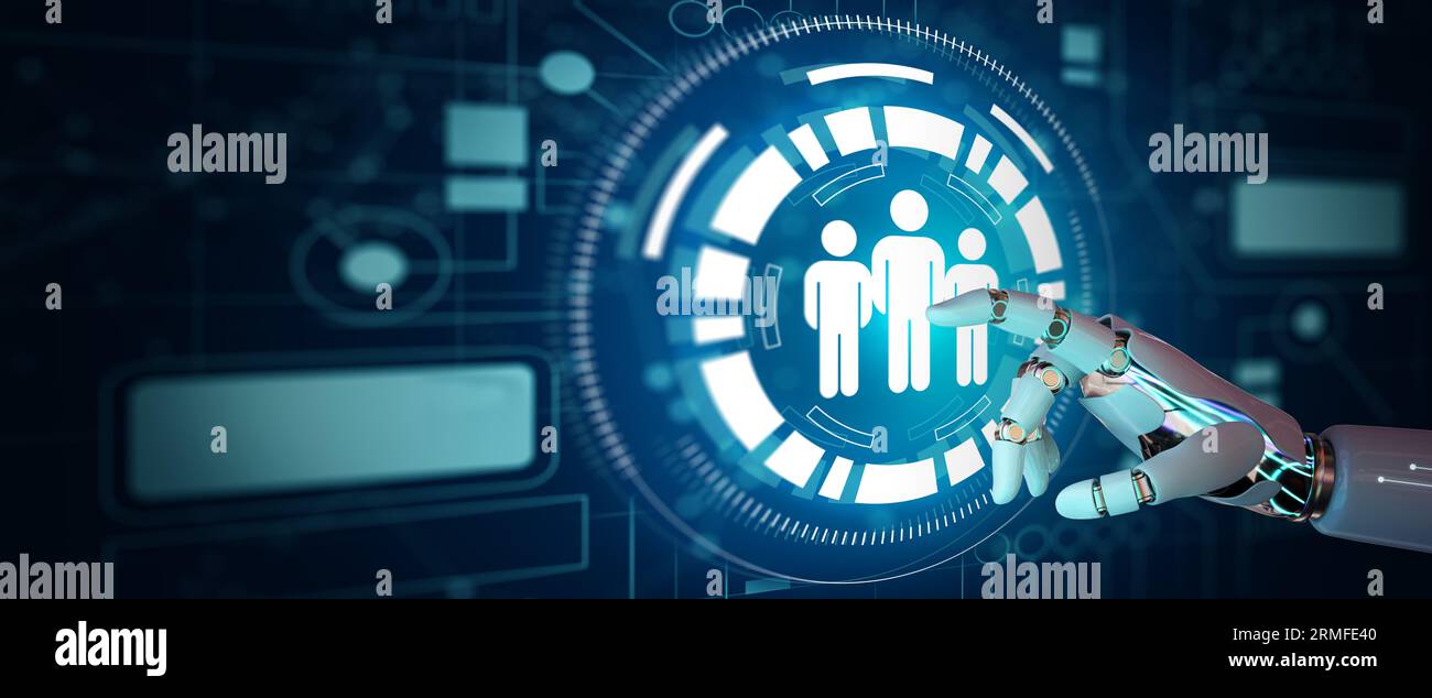 Ai Robot hand pointing HR Futuristic. Artificial intelligence with ...