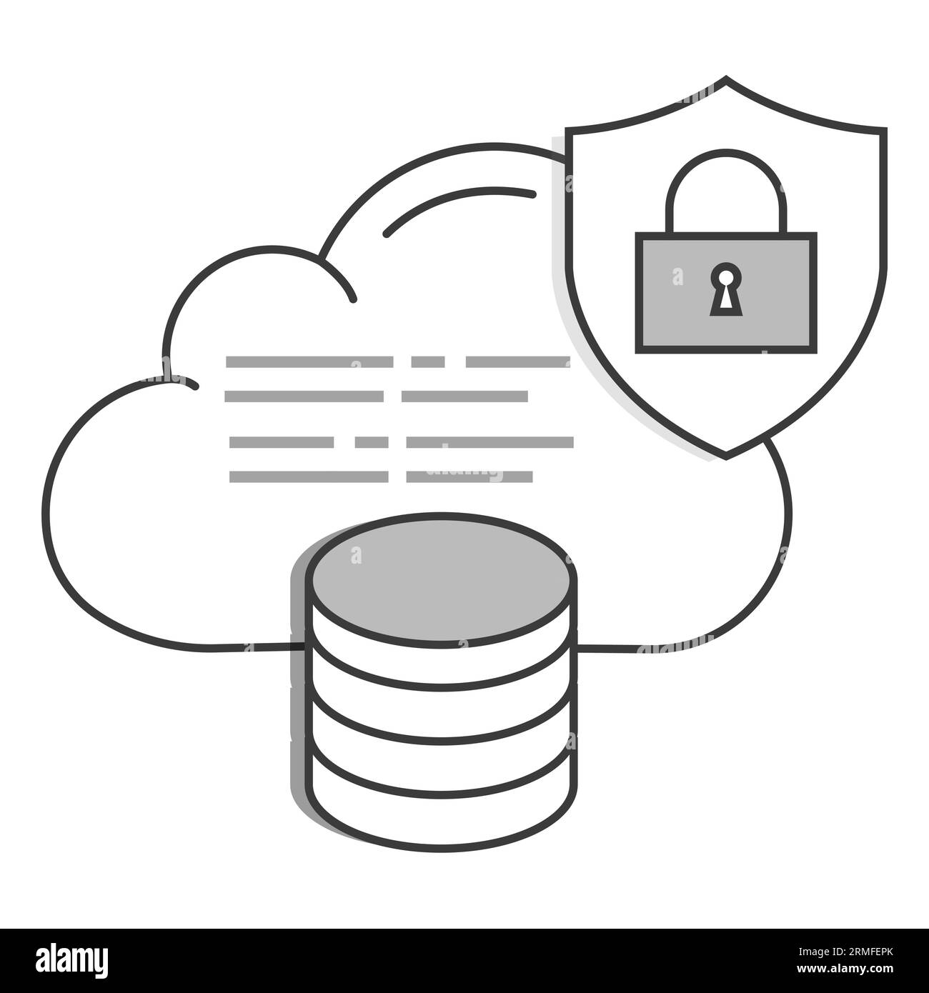 Secure Data Server Icon. Network Protection, Information Privacy, and ...