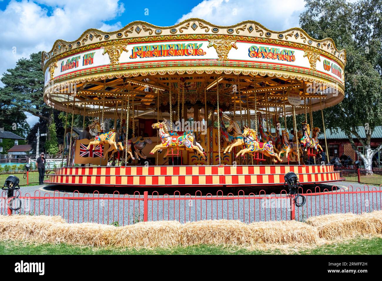 Bressingham, Norfolk, UK – August 21 2023. Traditional Victorian merry ...