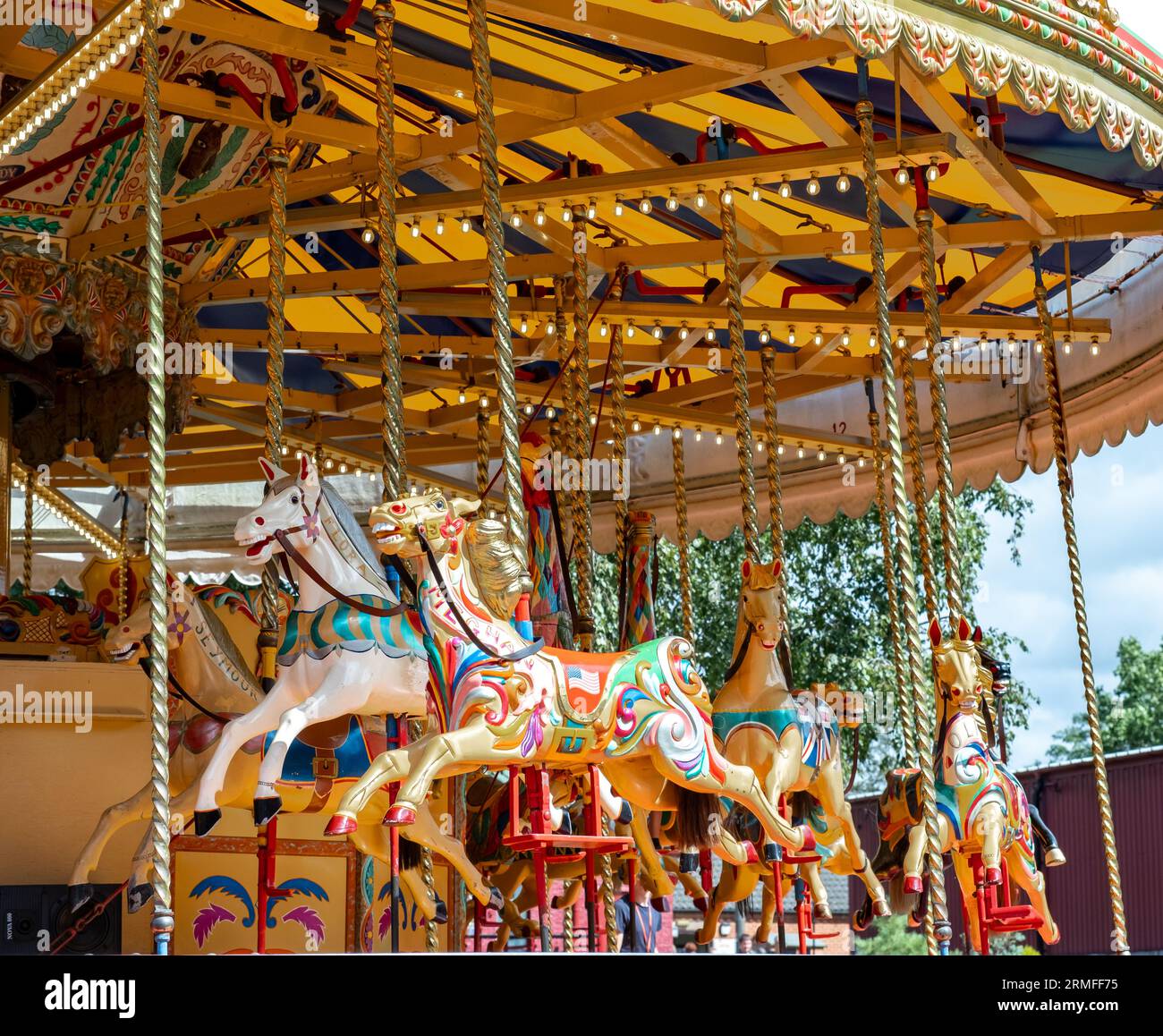 Bressingham, Norfolk, UK – August 21 2023. Close up of horse on a ...