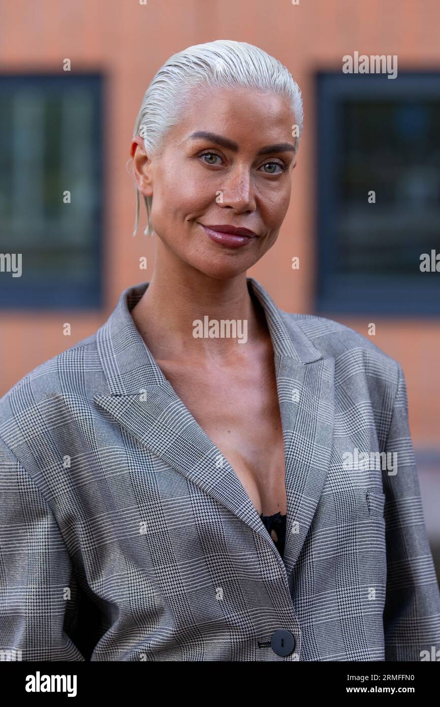 HILVERSUM - 28/08/2023, Portrait of Jaimie Vaes during the presentation ...