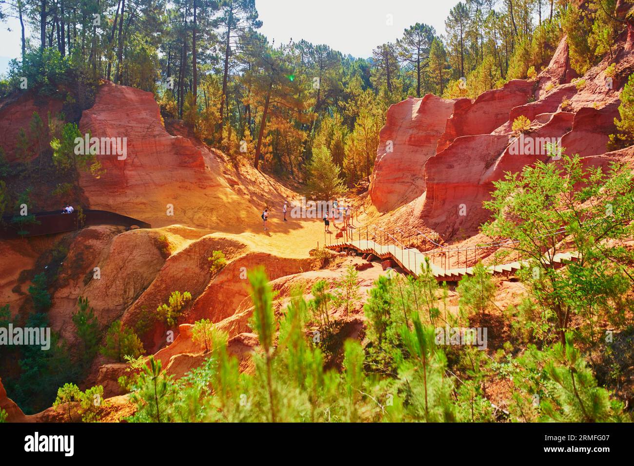 Famous Ochre path (Sentier des Ocres in French) through large ochre ...