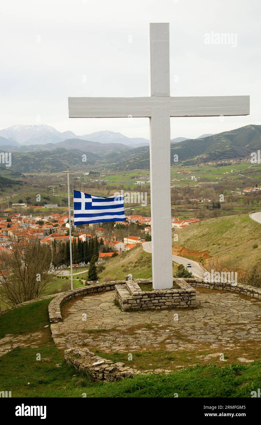 Memorial site of the massacre in Kalavryta at Peloponnese, Greece. The ...