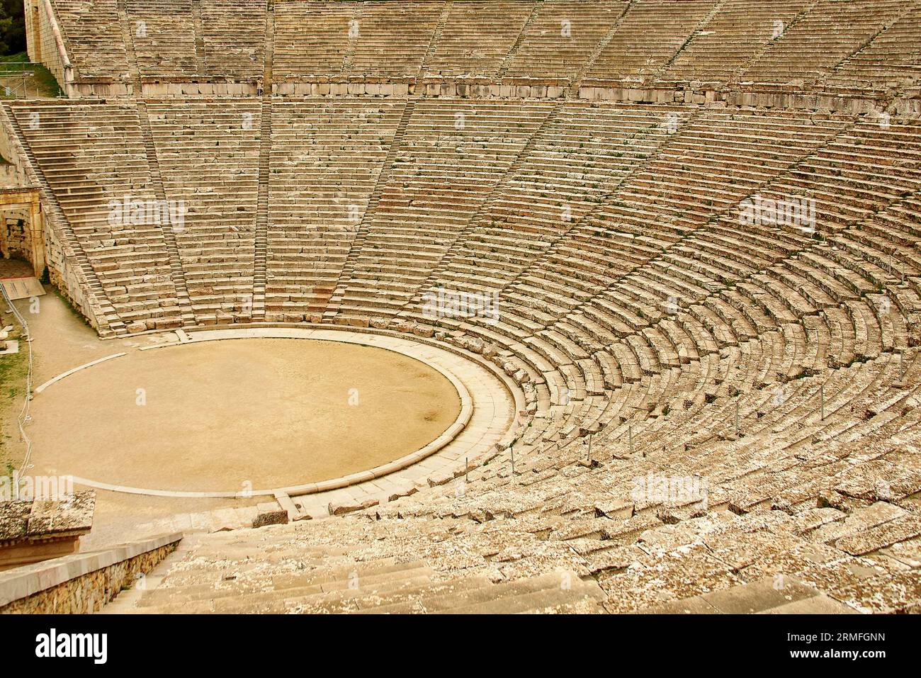 Ancient theater in Epidaurus, Greece. The theater is the largest ...