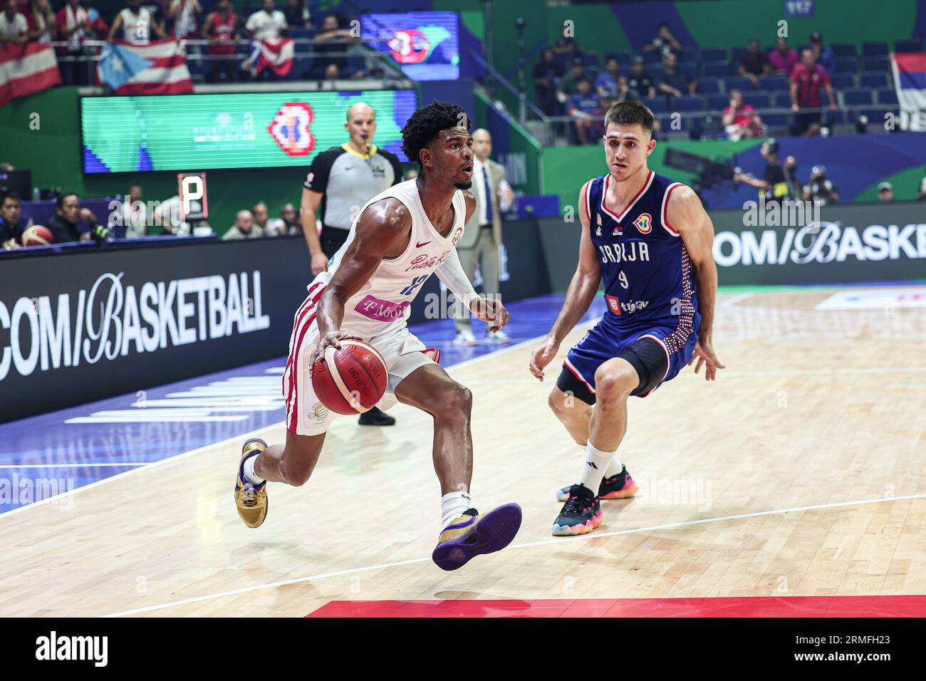 Manila, Philippines. 28th Aug, 2023. Puerto Rico's Aleem Ford (L ...