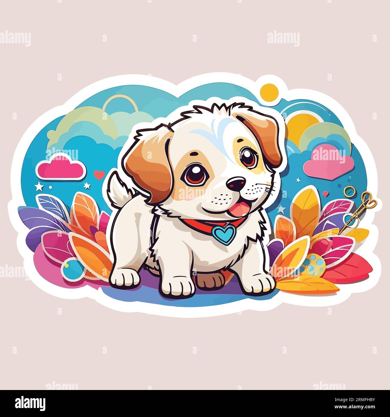 Adorable and playful sticker pup drawing hi-res stock photography and ...
