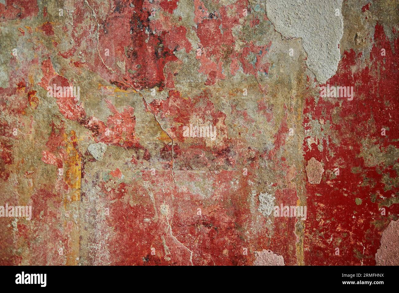 Ancient color wall paintings (frescos) in Pompeii, Roman town near ...