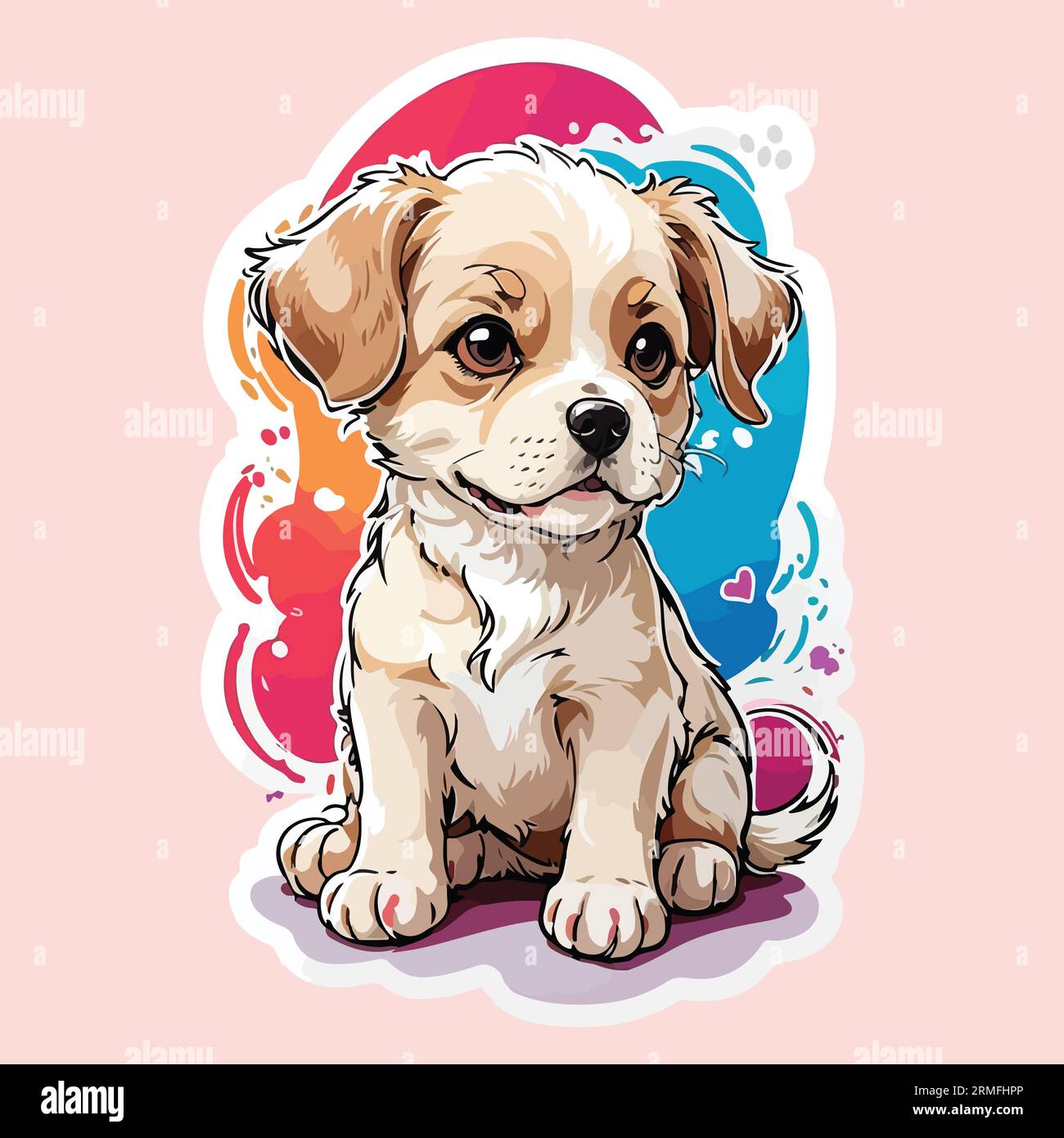 Adorable and playful sticker pup drawing hi-res stock photography and ...