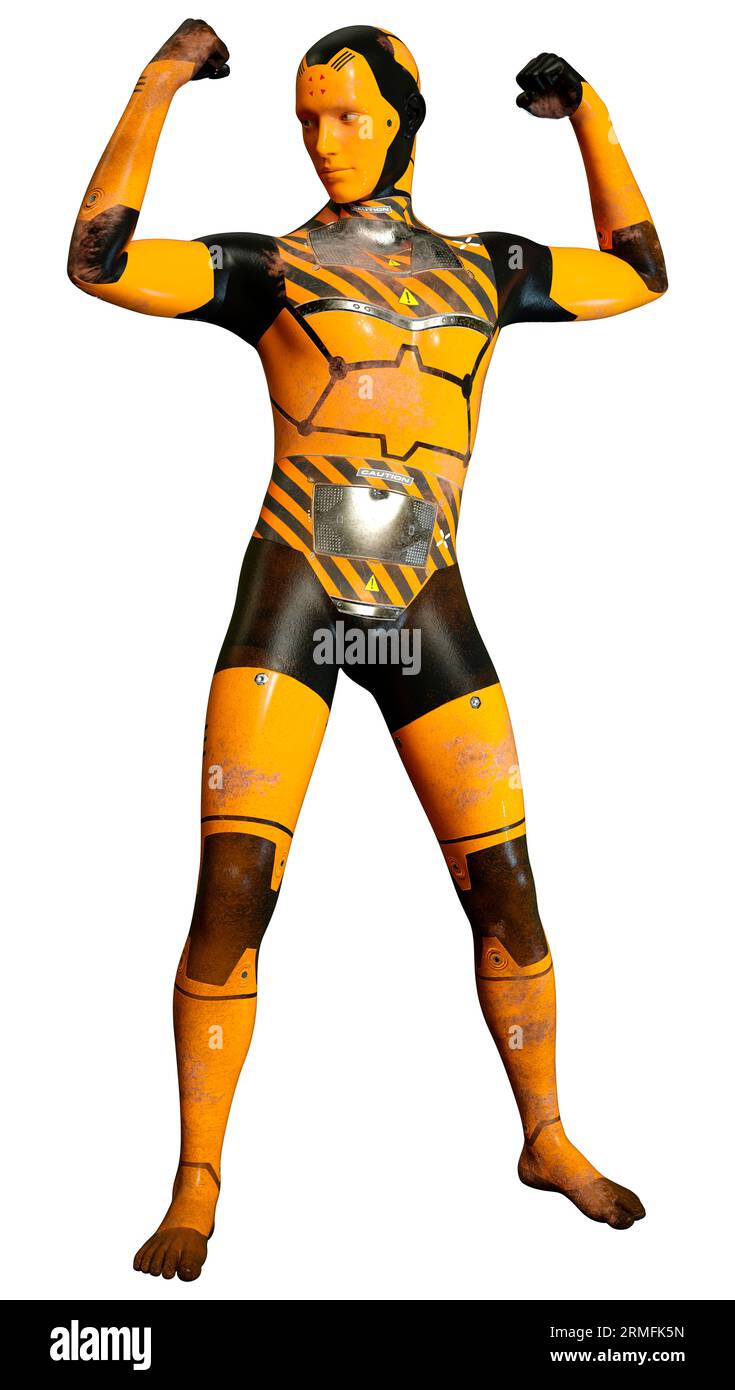 3D rendering of a male robot isolated on white background Stock Photo ...
