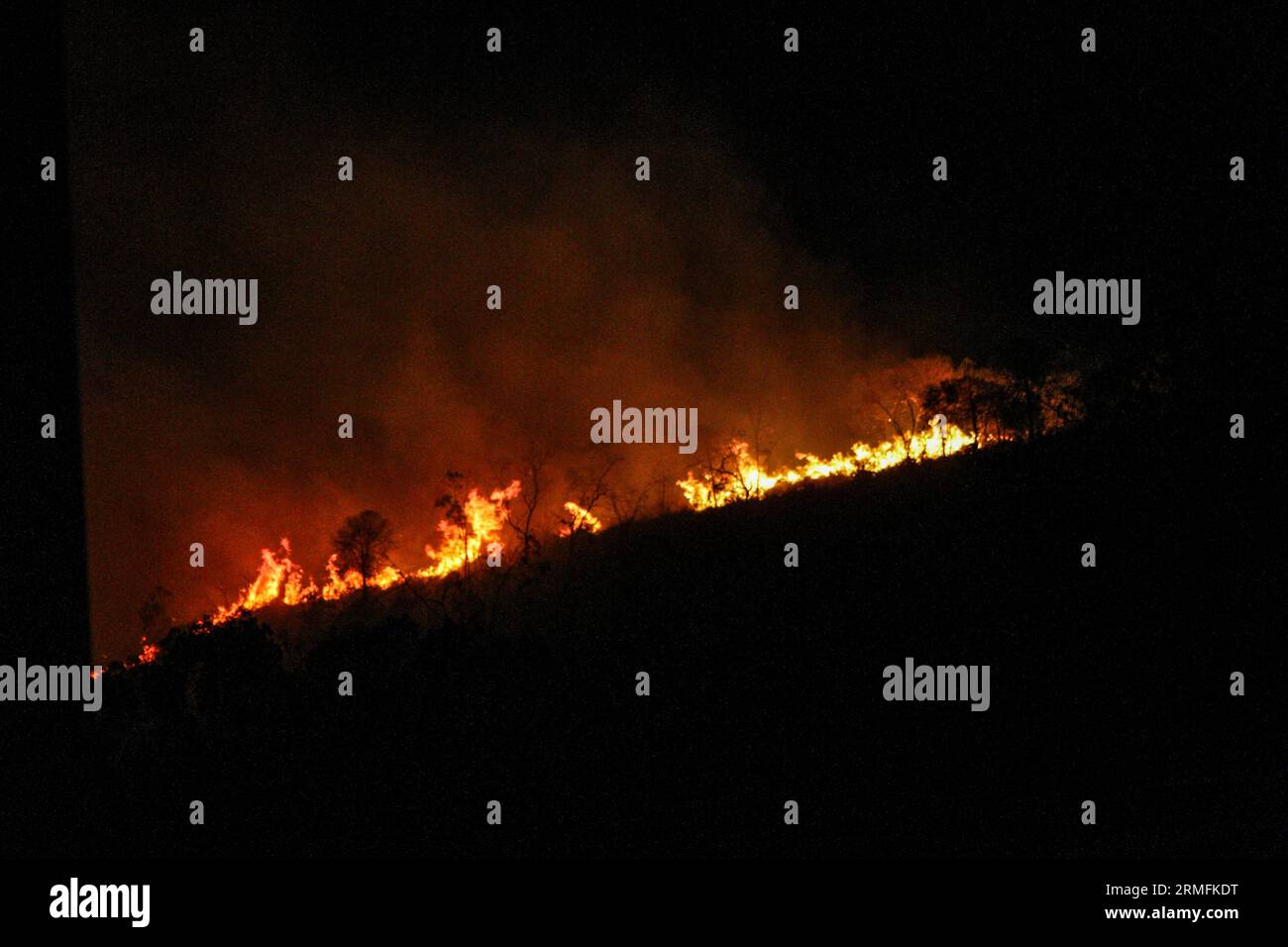 August 28, 2023: Tunis, Tunisia, 28 August 2023. A fire at a forest at ...