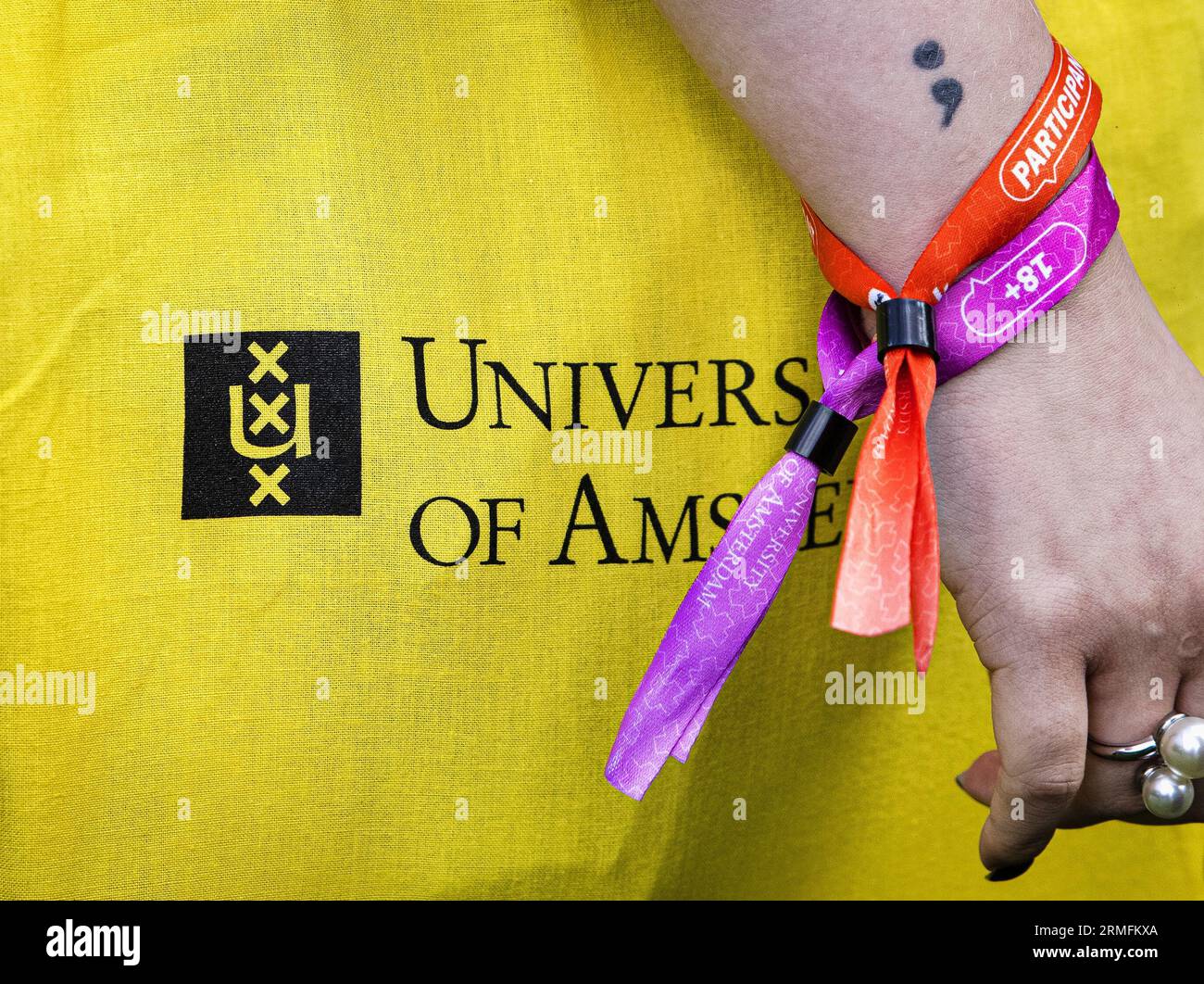 AMSTERDAM - A bag from the Intreeweek, the introduction week for the ...