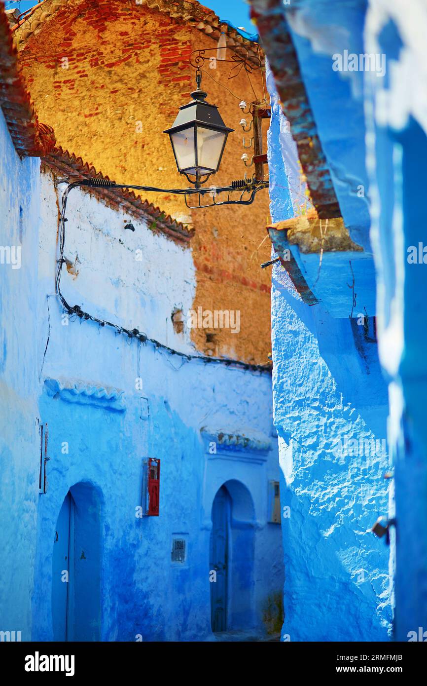 Street in Chefchaouen, Morocco, small town in northwest Morocco known ...