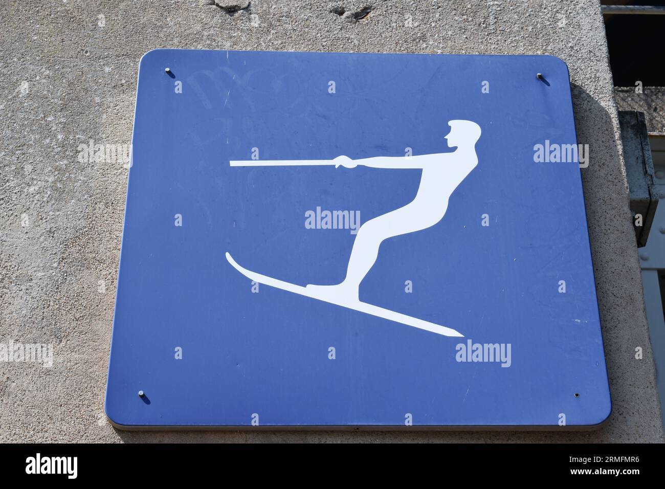 blue water skiing sign Stock Photo - Alamy