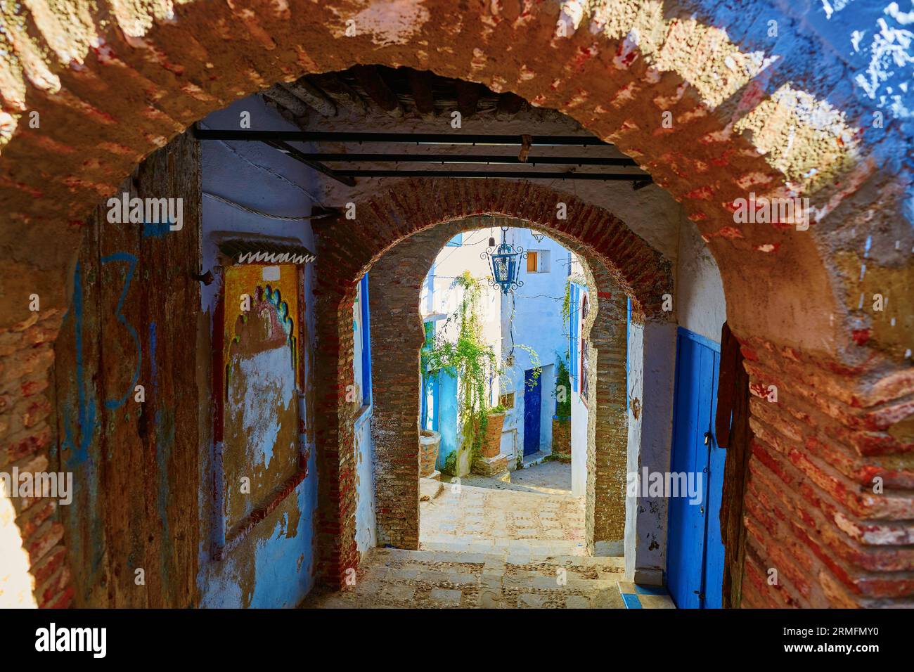 Street in Chefchaouen, Morocco, small town in northwest Morocco known ...