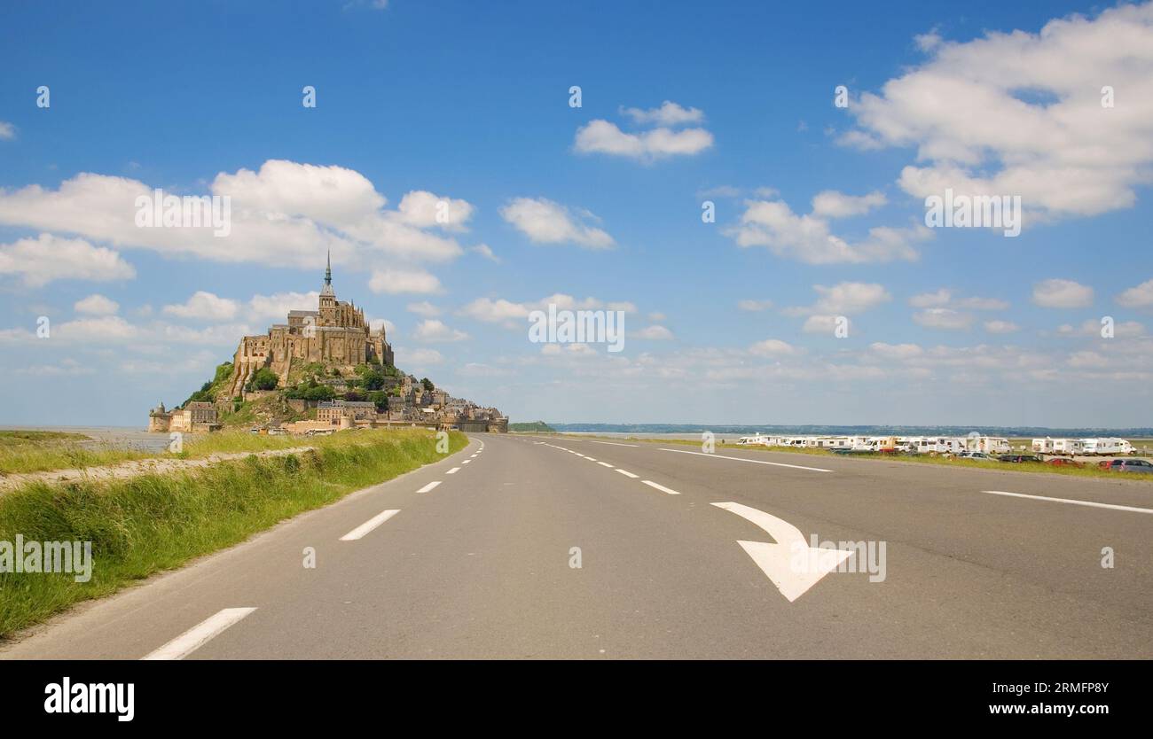 Mont Saint-Michel, rocky tidal island in Normandy, France Stock Photo ...