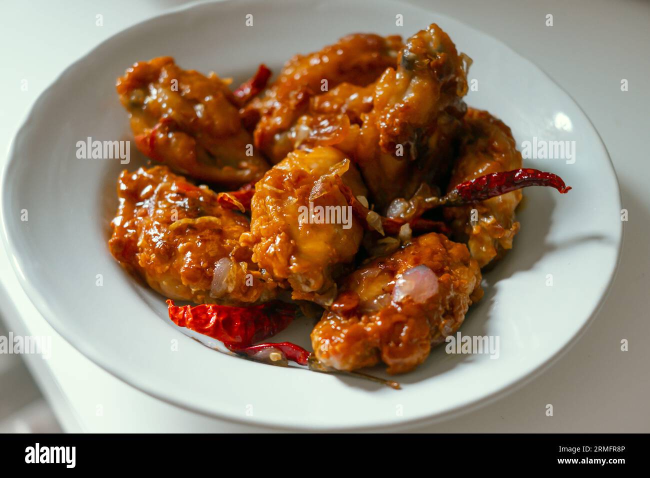 Chicken Fried with Tamarind Sauce ,Thai food, Selective focus Stock ...