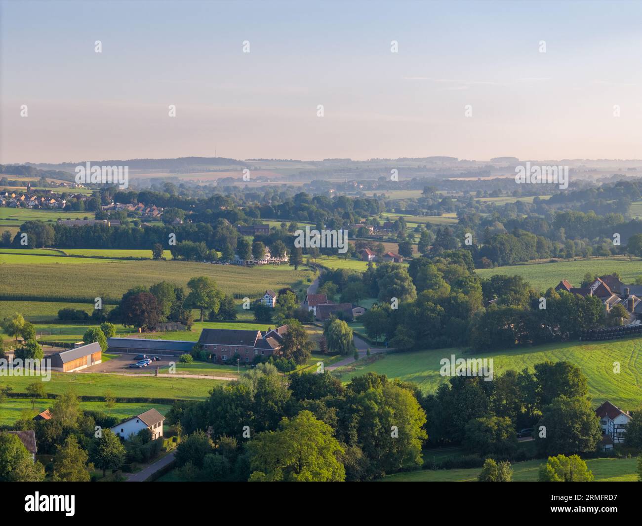 Aerial drone photo of the Geuldal which is a beautiful area near the ...