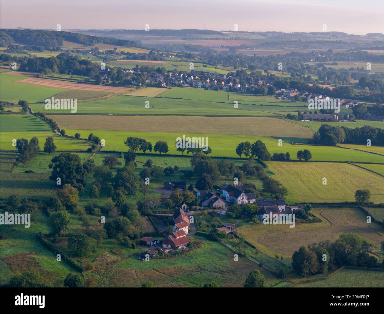 Aerial drone photo of the Geuldal which is a beautiful area near the ...