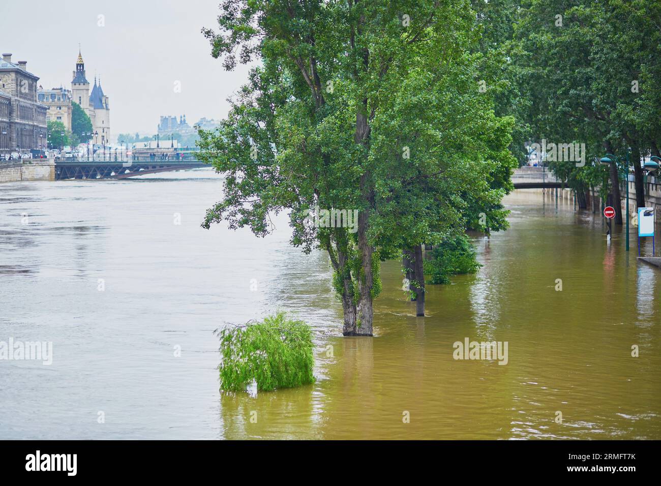 Flood in Paris, extremely high water on the river Seine Stock Photo - Alamy