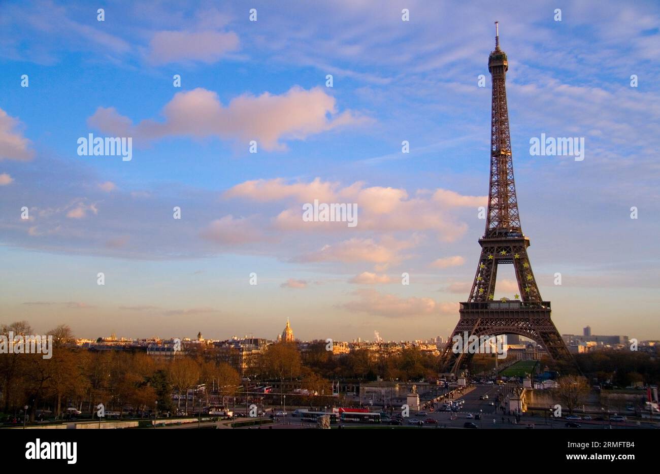 The Eiffel Tower and the Iena bridge seen from the Palais Chaillot ...
