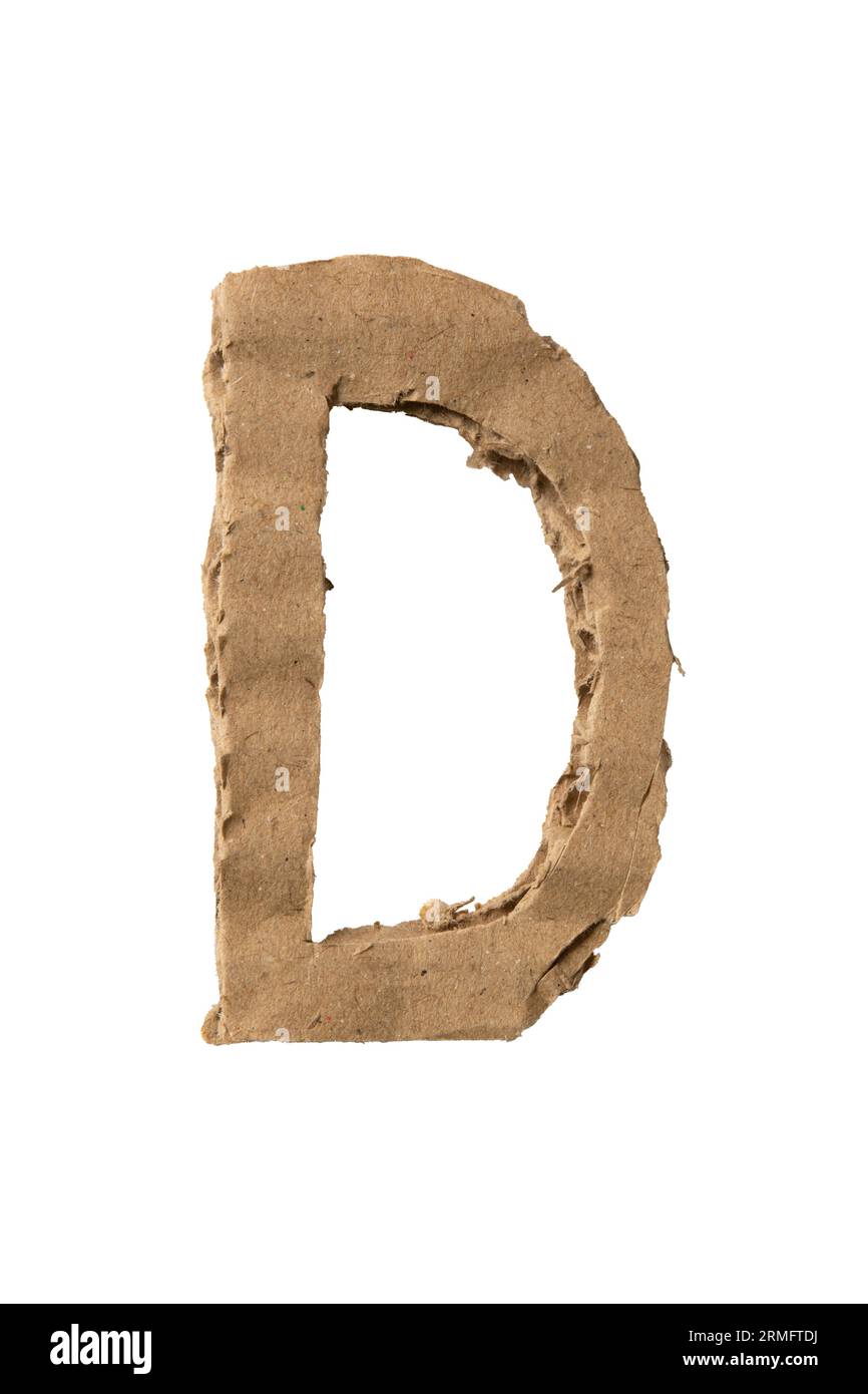 D alphabet cut out of cardboard paper Stock Photo - Alamy